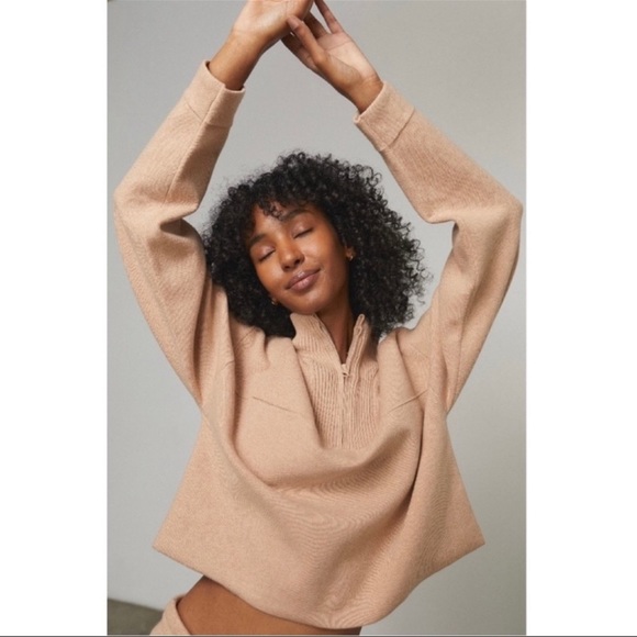 lunya | Sweaters | New Lunya Cozy Cotton Silk Zip Pullover Tranqui Tan ...